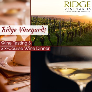 5/4 - Iconic Ridge Vineyards Wine Tasting & Six-Course Dinner ...